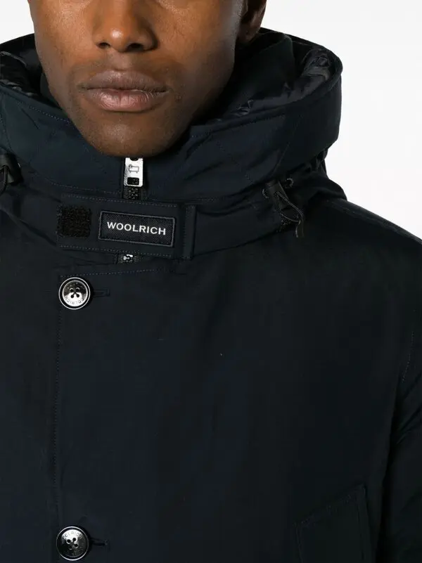 Woolrich Arctic Button-up Hooded Down Jacket - Blue