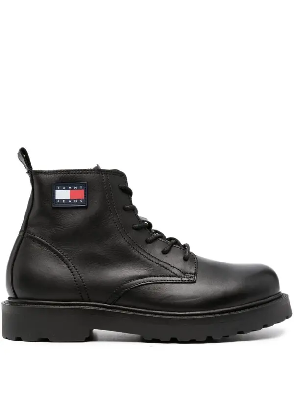 Tommy Hilfiger Logo-patch Leather Boots