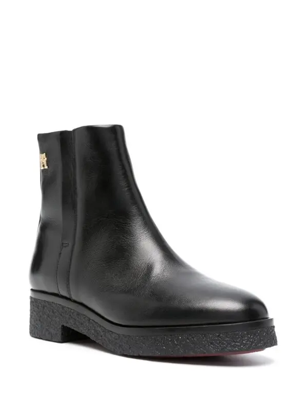 Tommy Hilfiger Logo-plaque Leather Ankle Boots