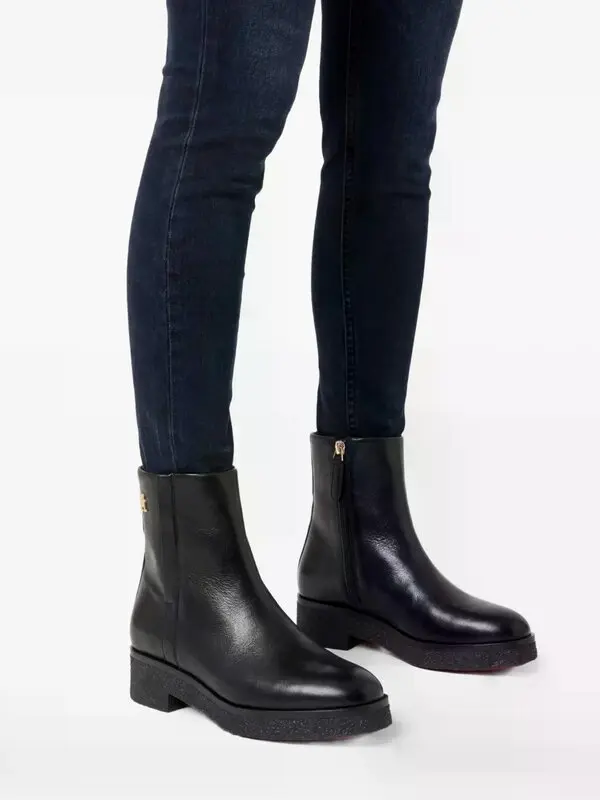 Tommy Hilfiger Logo-plaque Leather Ankle Boots