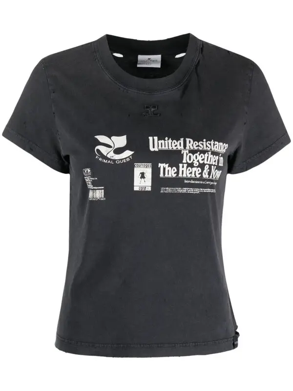 COURREGES Resistance Destroyed T-shirt