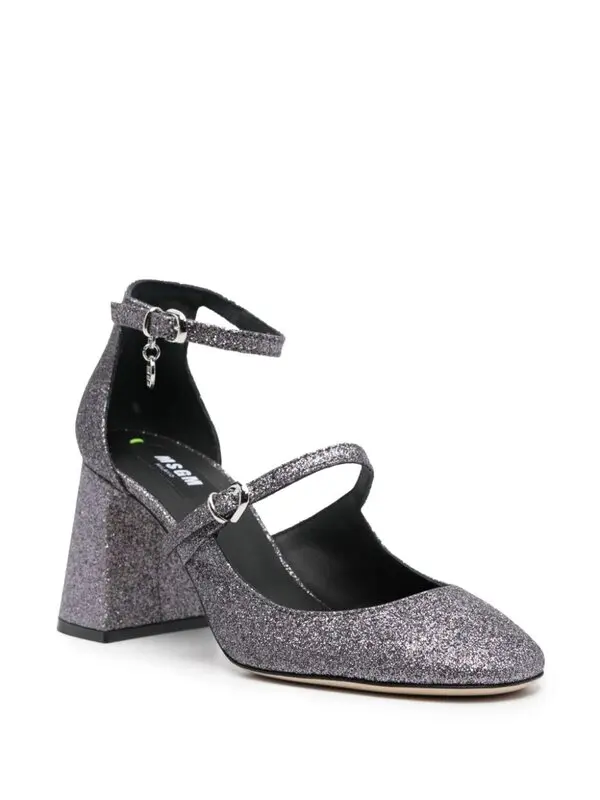 MSGM Logo-charm 90mm Glitter Pumps