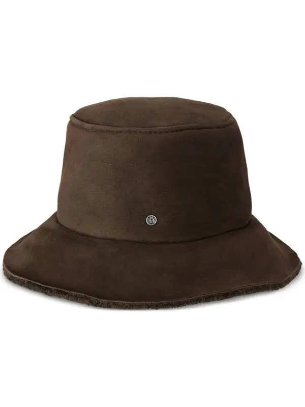MAISON MICHEL Fredo Sheepskin Bucket Hat - Brown