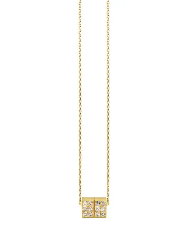 Shihara 18kt Yellow Diamond Cube Necklace - Gold