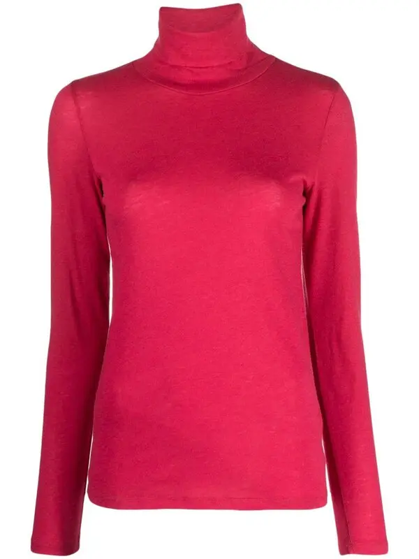 Majestic Filatures Long-sleeved Roll-neck Top - Pink