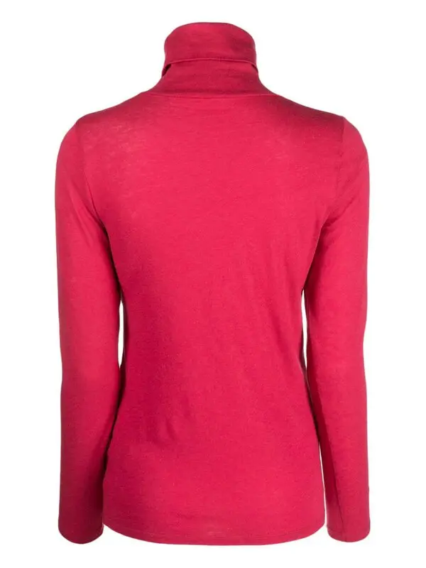 Majestic Filatures Long-sleeved Roll-neck Top - Pink