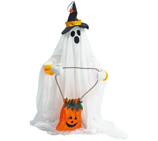 HAUNTED HILL FARM 35in Boo The Standing Ghost W Ith Music - One-color