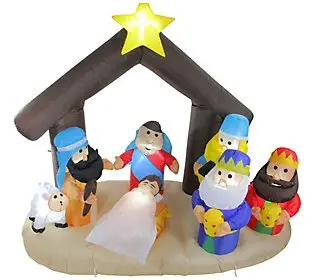 NORTHLIGHT 6' Inflatable Nativity Scene Lighted Outdoor Decor