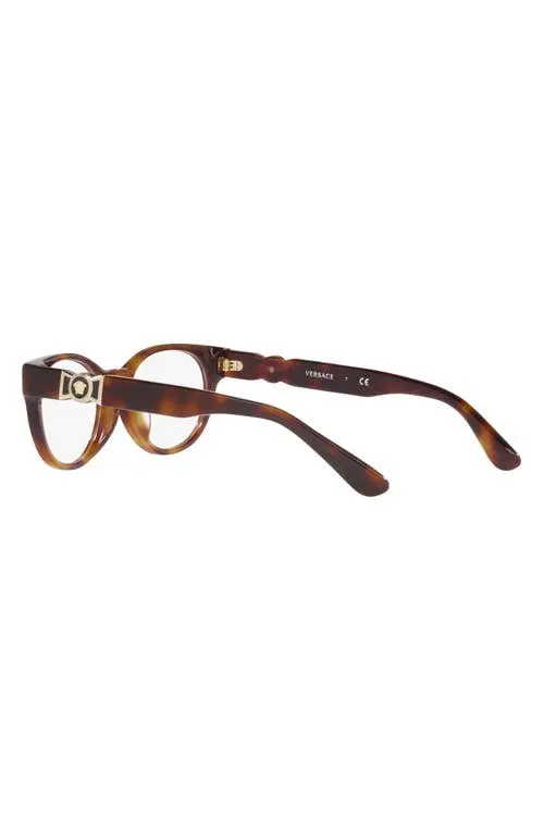 Versace 47mm Oval Eyeglasses - Havana