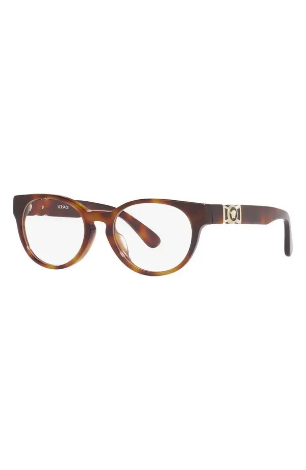 Versace 47mm Oval Eyeglasses - Havana