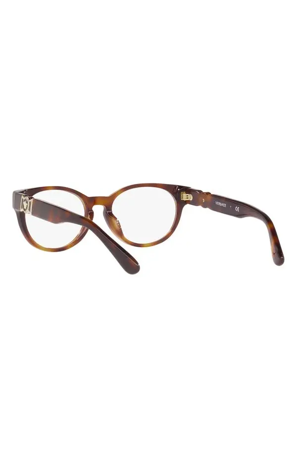 Versace 47mm Oval Eyeglasses - Havana