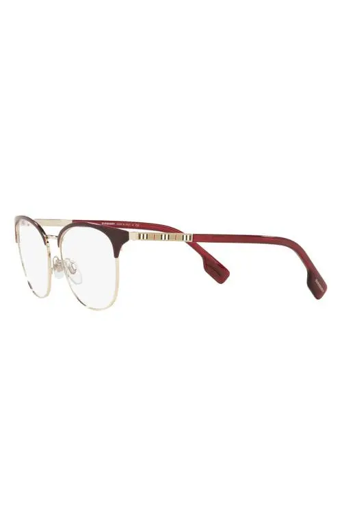 Burberry Sophia Square Eyeglasses - Light Gold/burgundy