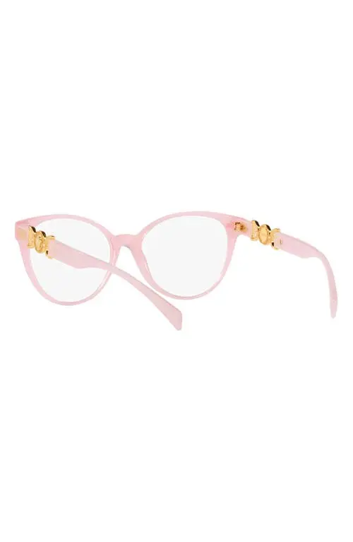 Versace 53mm Cat Eye Optical Glasses - Opal Pink