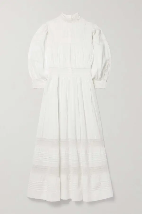 white magnolia lace midi dress Camellia Midi Dress - White