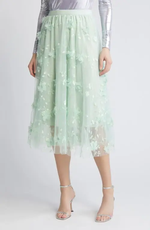 NIKKI LUND Audra Floral Appliqué Maxi Skirt - Green