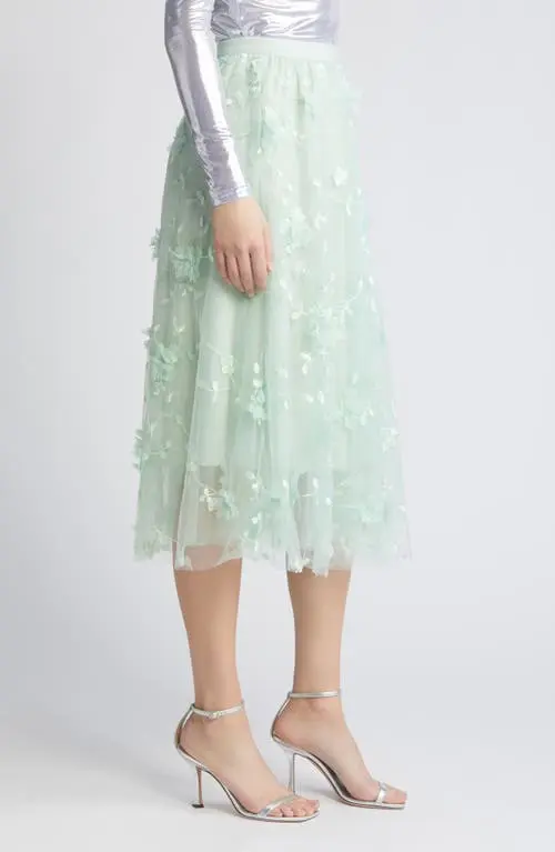 NIKKI LUND Audra Floral Appliqué Maxi Skirt - Green