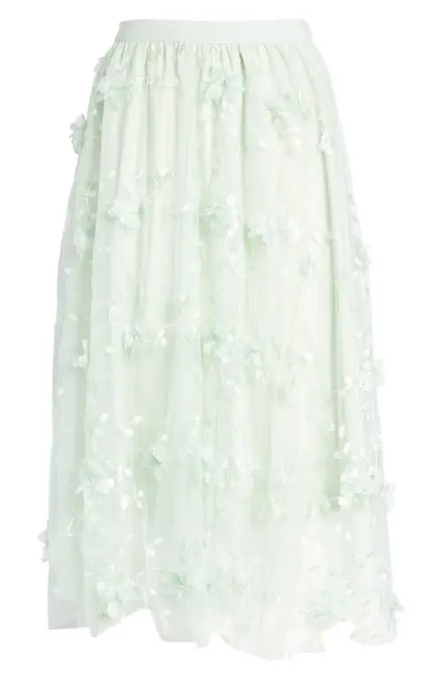 NIKKI LUND Audra Floral Appliqué Maxi Skirt - Green