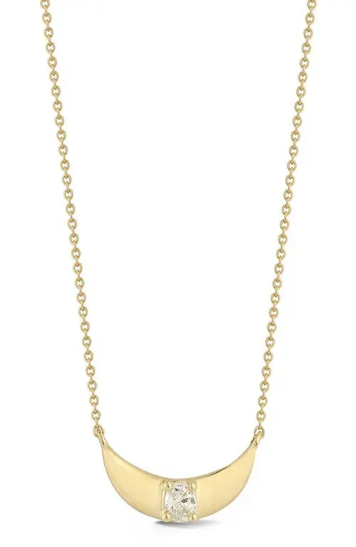 DANA REBECCA DESIGNS Mikaela Estelle Diamond Crescent Pendant Necklace - Yellow Gold