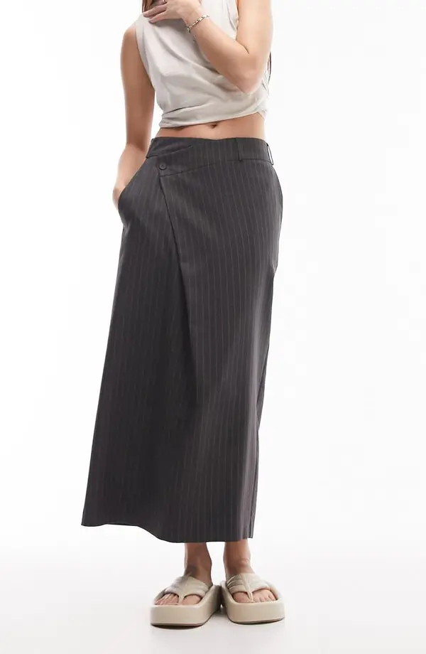 Topshop Pinstriped Maxi Skirt