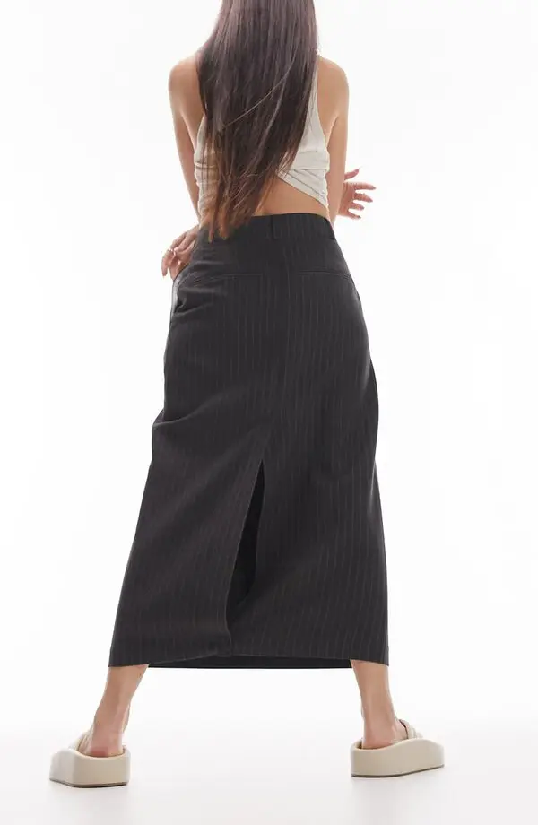 Topshop Pinstriped Maxi Skirt