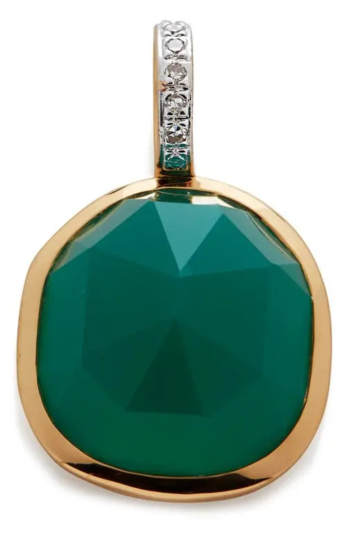 Monica Vinader Siren Green Onyx & Diamond Pendant - Yellow Gold