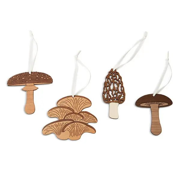 FARMHOUSE POTTERY 4 Piece Forager Wooden Ornament Set - Multi