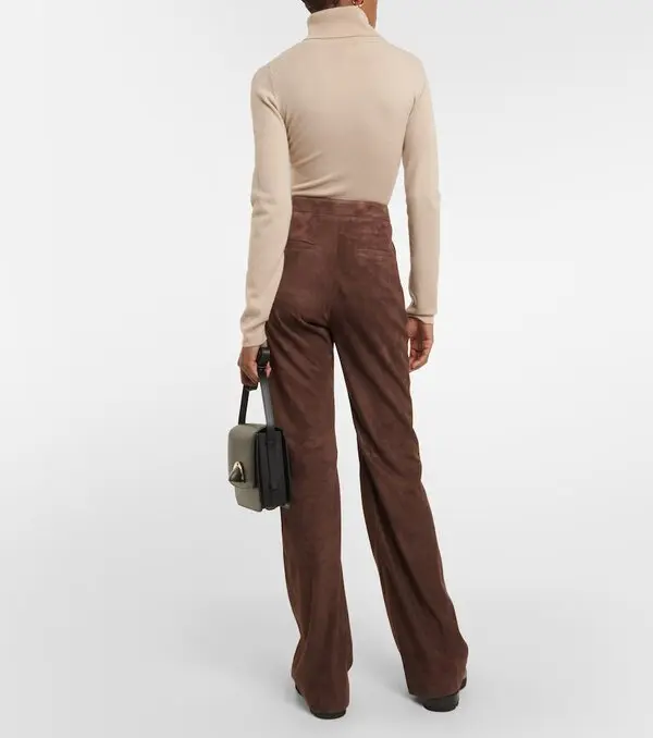 Gabriela Hearst Vesta High-rise Flared Suede Pants - Brown