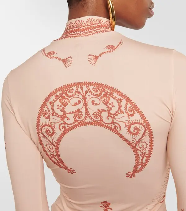 MARINE SERRE Regenerated Second Skin Jersey Top