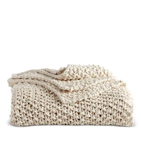 Dkny Pure Chunky Knit Throw - Natural
