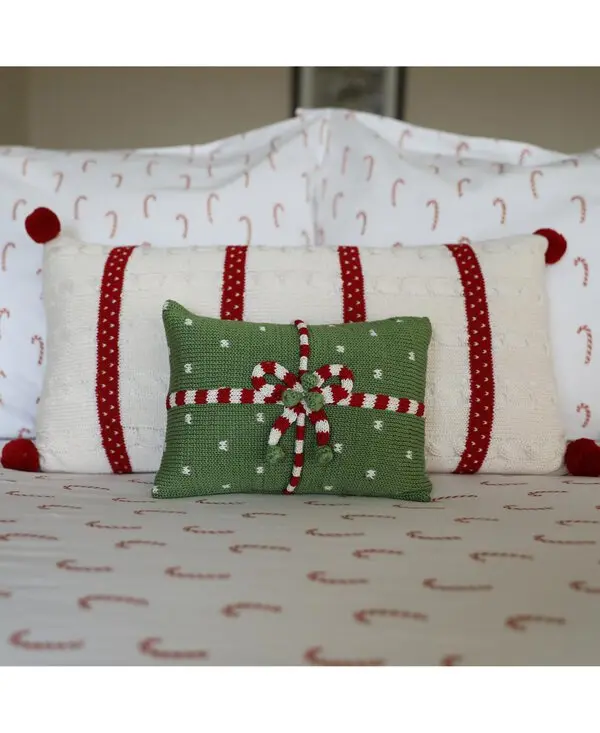 MELANGE COLLECTION Cable Knit Holiday Throw Pillow, 10 X 20