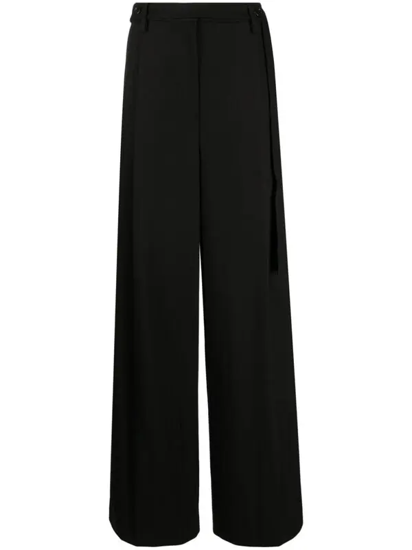 SYSTEM Logo-charm Pleat-detailing Trousers