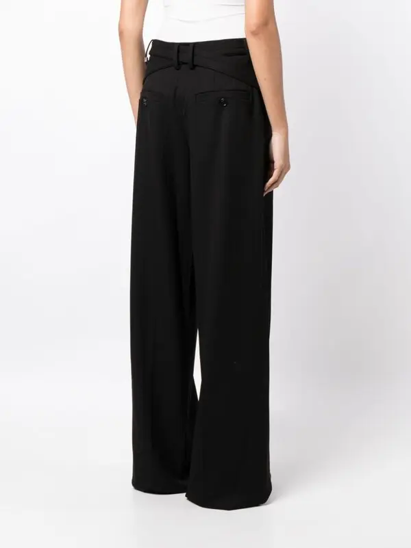 SYSTEM Logo-charm Pleat-detailing Trousers