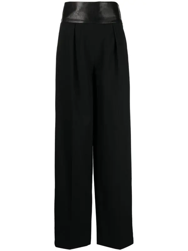SYSTEM High-waist Pleat-detailing Tailored Trousers