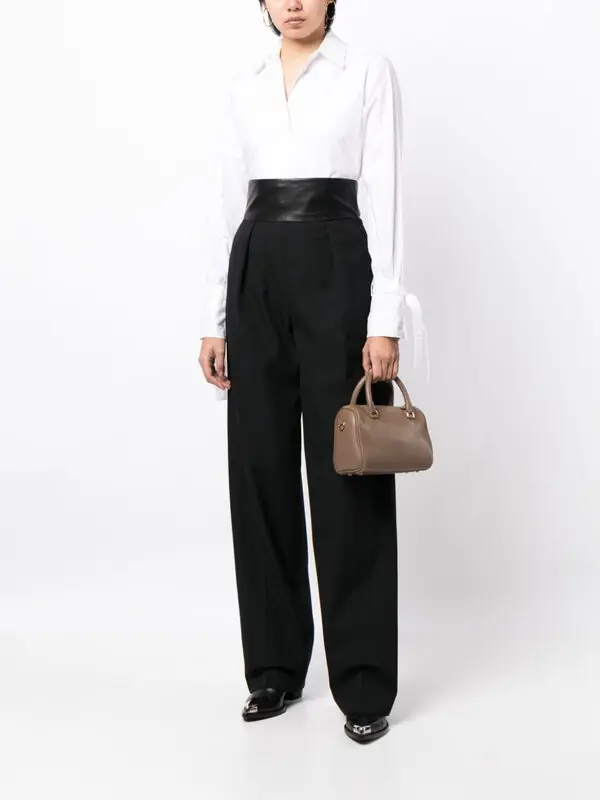 SYSTEM High-waist Pleat-detailing Tailored Trousers