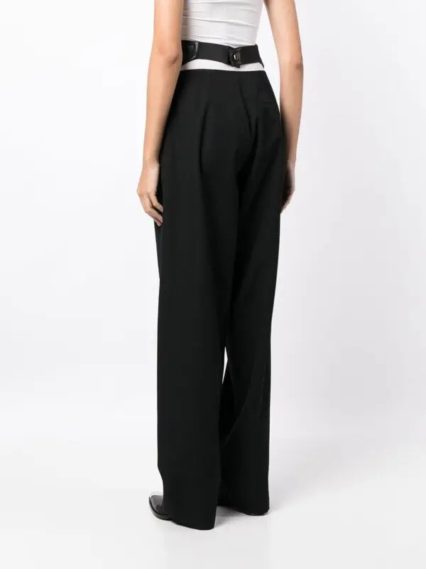 SYSTEM High-waist Pleat-detailing Tailored Trousers