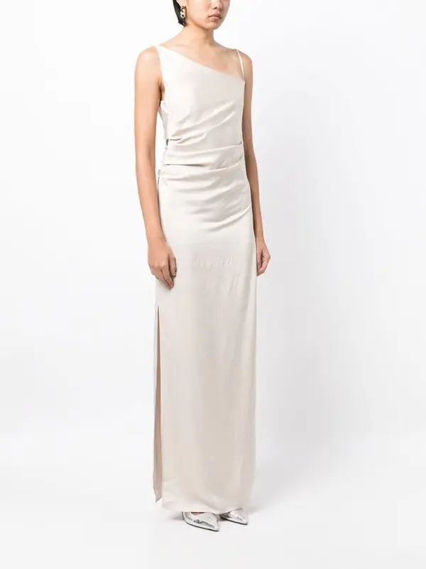 SYSTEM Draped-design Side-slit Dress