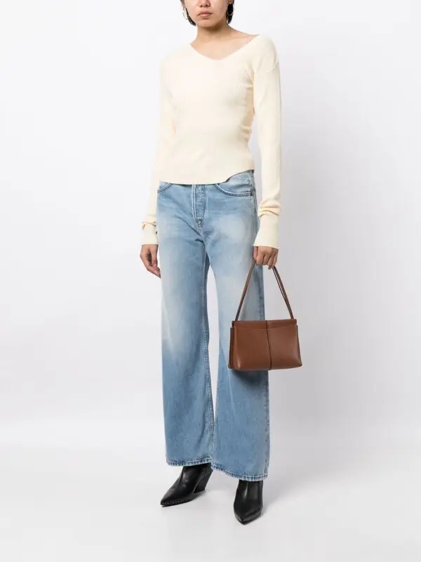 SYSTEM Asymmetric Ribbed-knit Jumper