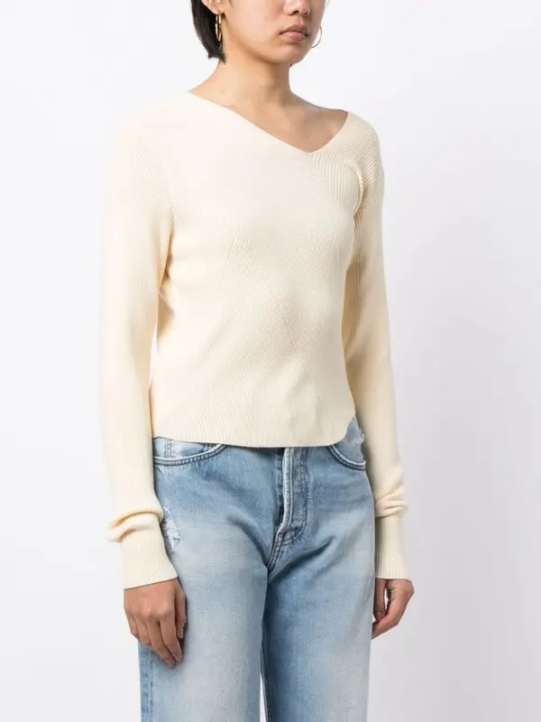 SYSTEM Asymmetric Ribbed-knit Jumper