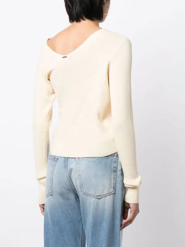 SYSTEM Asymmetric Ribbed-knit Jumper