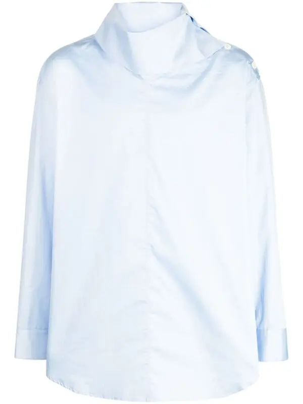 SYSTEM Oversize-pointed Collar Cotton Shirt
