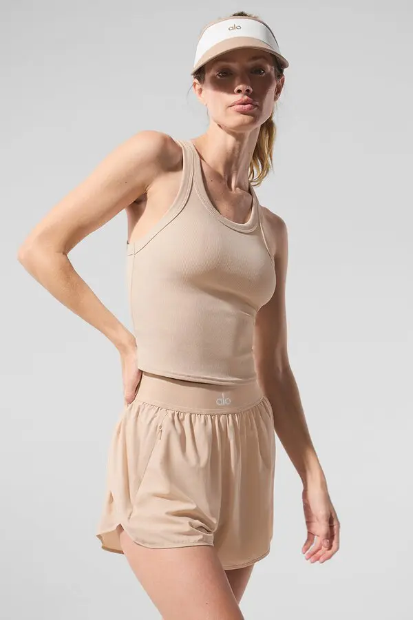 Alo Yoga Goddess Ribbed Tank Top - Macadamia | Editorialist