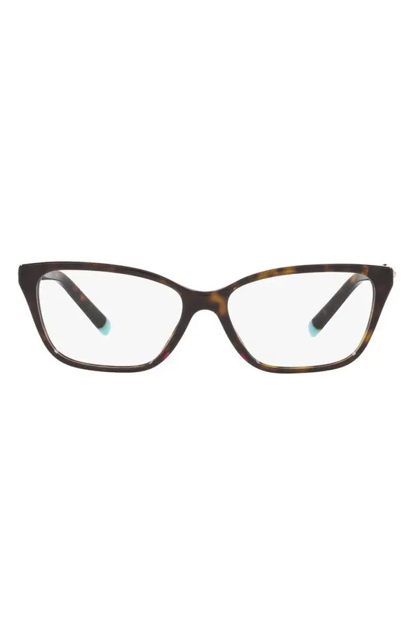 Tiffany & Co. 53mm Rectangle Eyeglasses - Havana