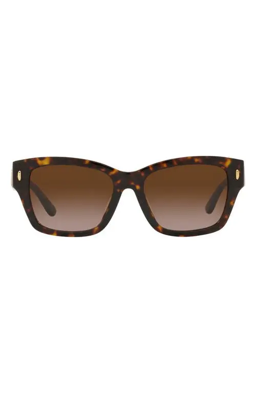 Tory Burch 53mm Gradient Rectangle Sunglasses - Dark Tort