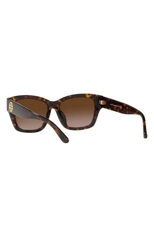 Tory Burch 53mm Gradient Rectangle Sunglasses