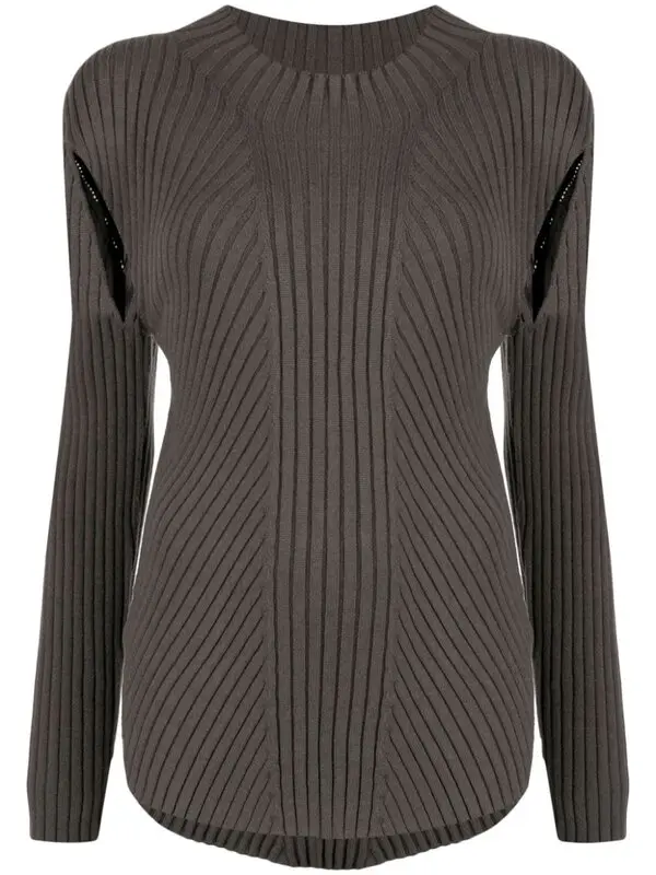 LOW CLASSIC Ribbed-knit Jumper With Cut-out Detailing