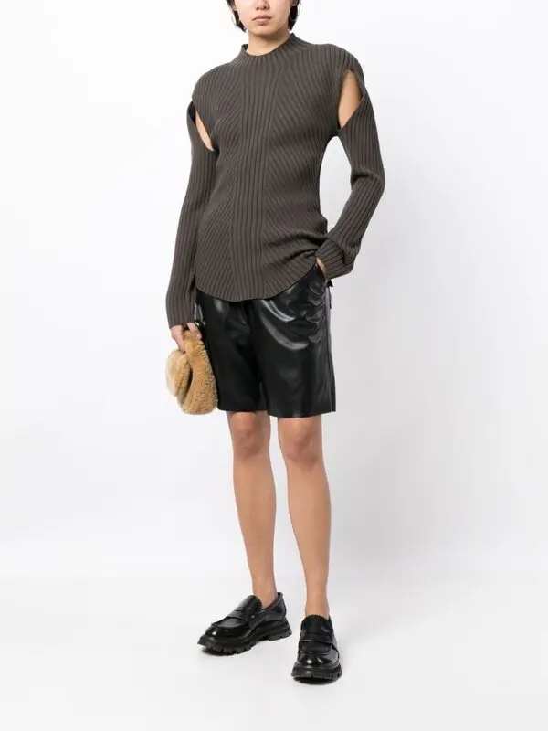 LOW CLASSIC Ribbed-knit Jumper With Cut-out Detailing