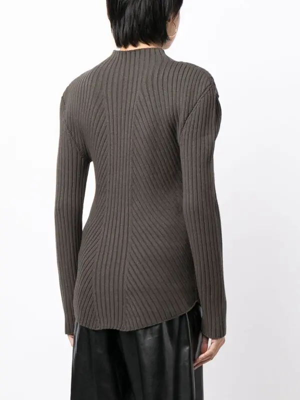 LOW CLASSIC Ribbed-knit Jumper With Cut-out Detailing