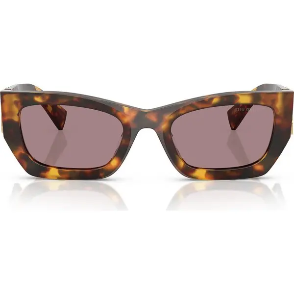 Miu Miu 53mm Rectangular Sunglasses - Berry