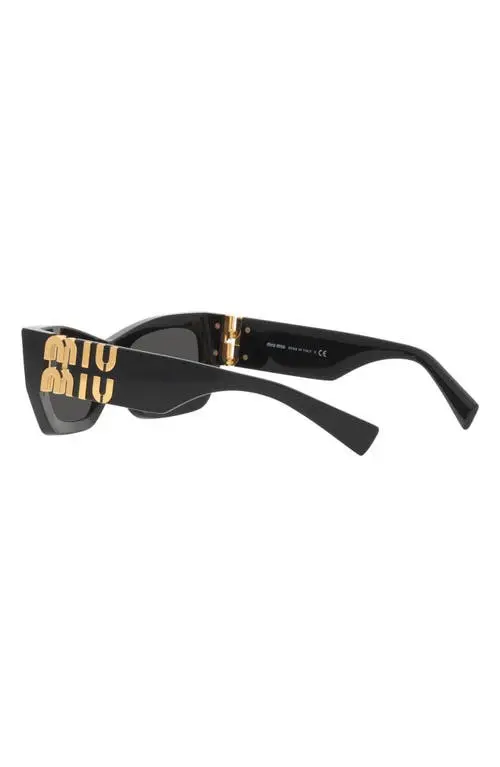 Miu Miu 53mm Rectangular Sunglasses - Black