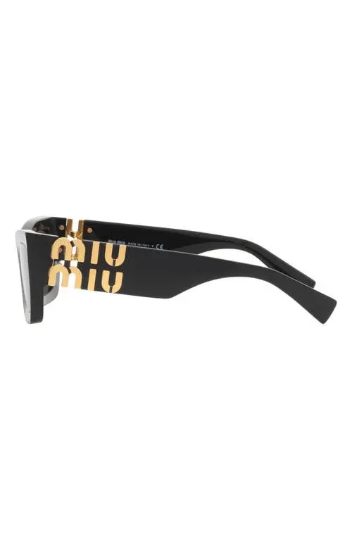 Miu Miu 53mm Rectangular Sunglasses - Black